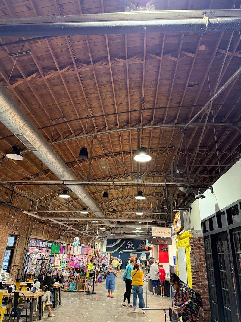 A massive indoor food hall inside a historic Route 66 warehouse in ...