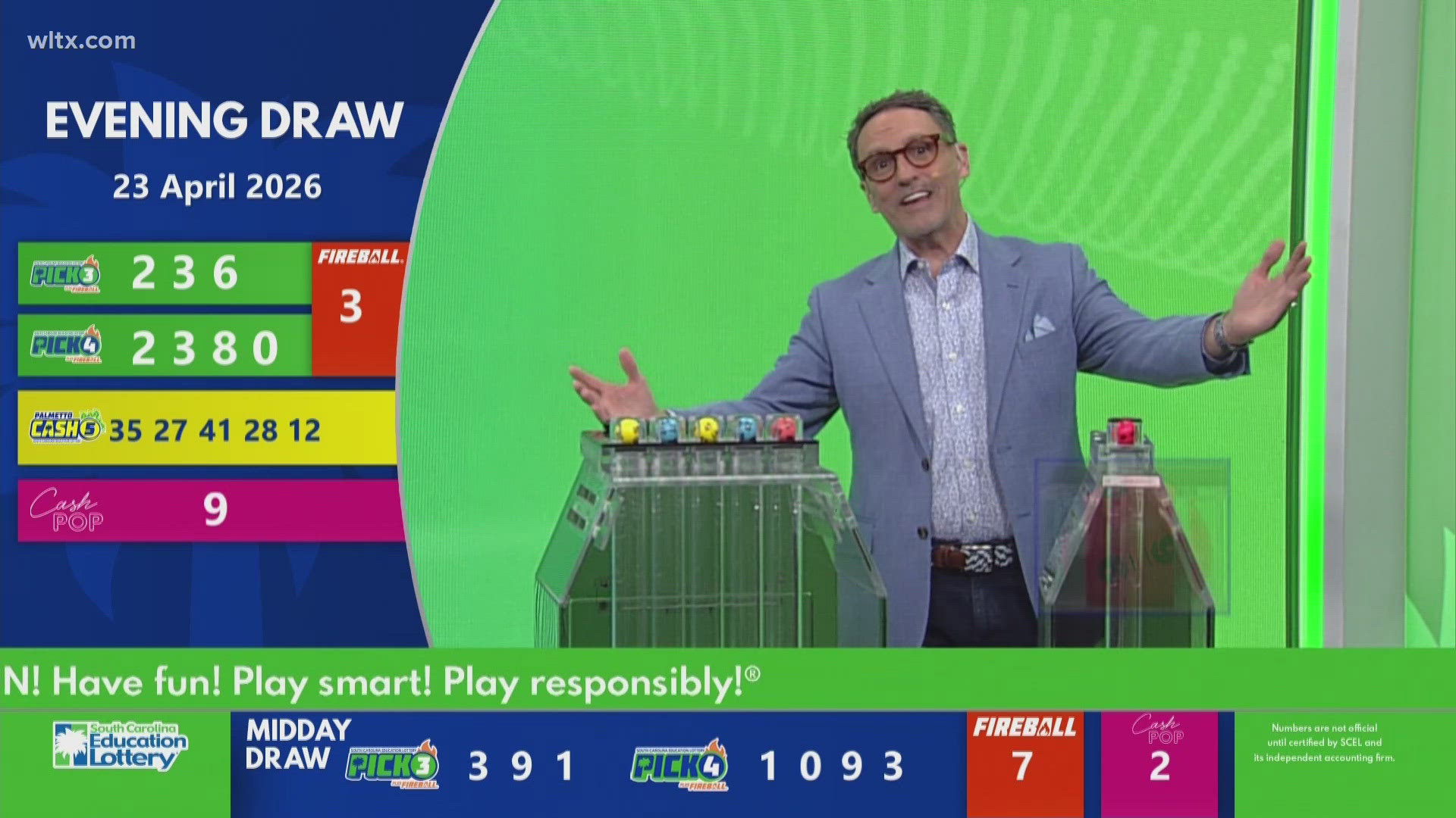 Evening SC winning lottery numbers for April 23, 2026