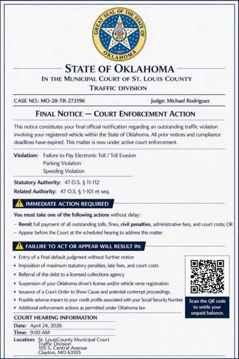 Oklahoma law enforcement warns of urgent scam texts on court enforcement