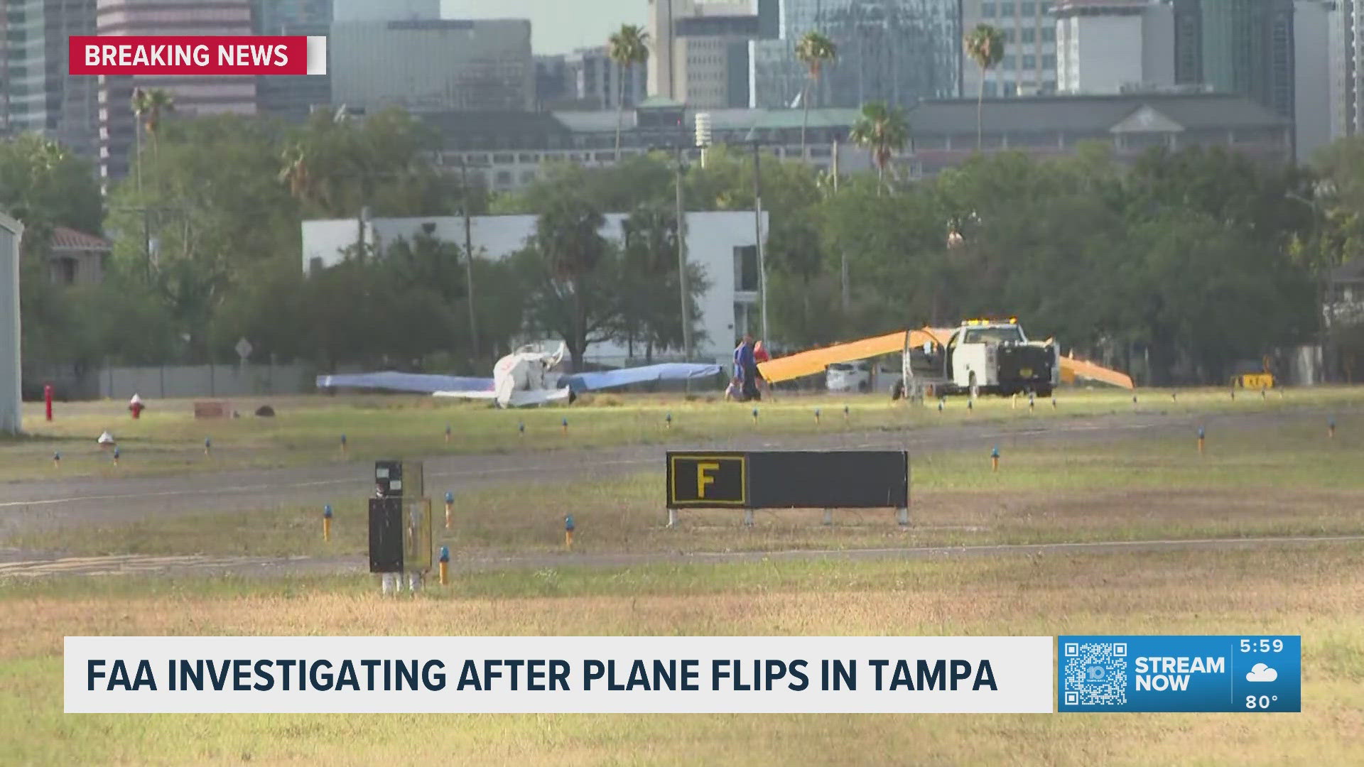 Plane with 2 on board flips over at Peter O Knight Airport in Tampa: FAA