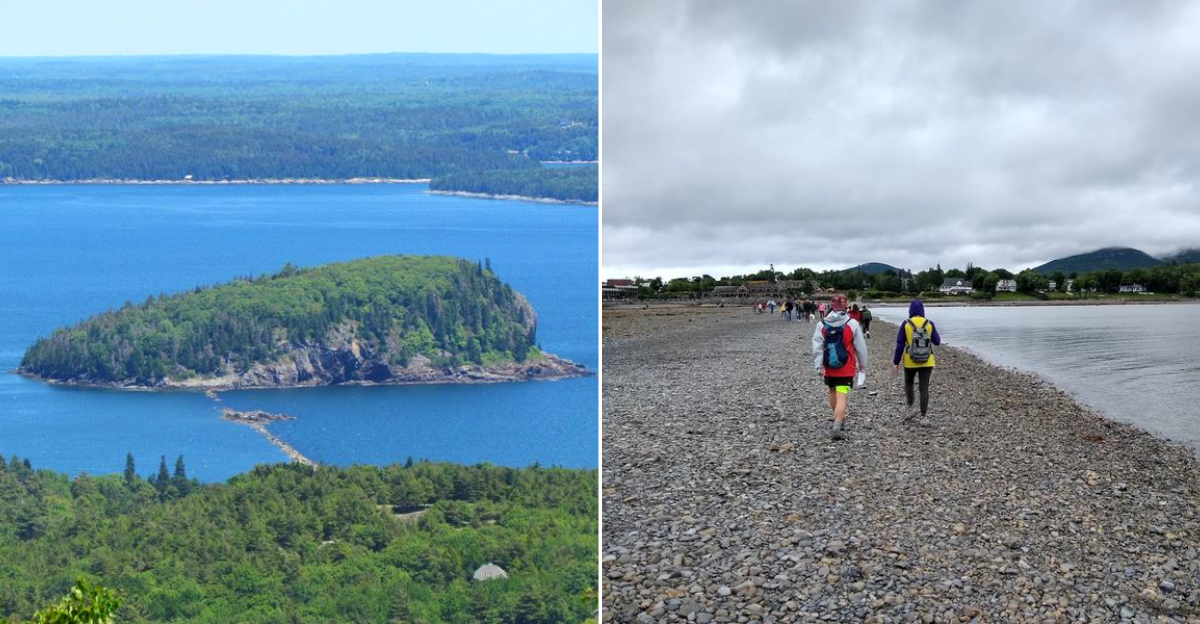 This tiny Maine island is only accessible by a natural sandbar at low ...