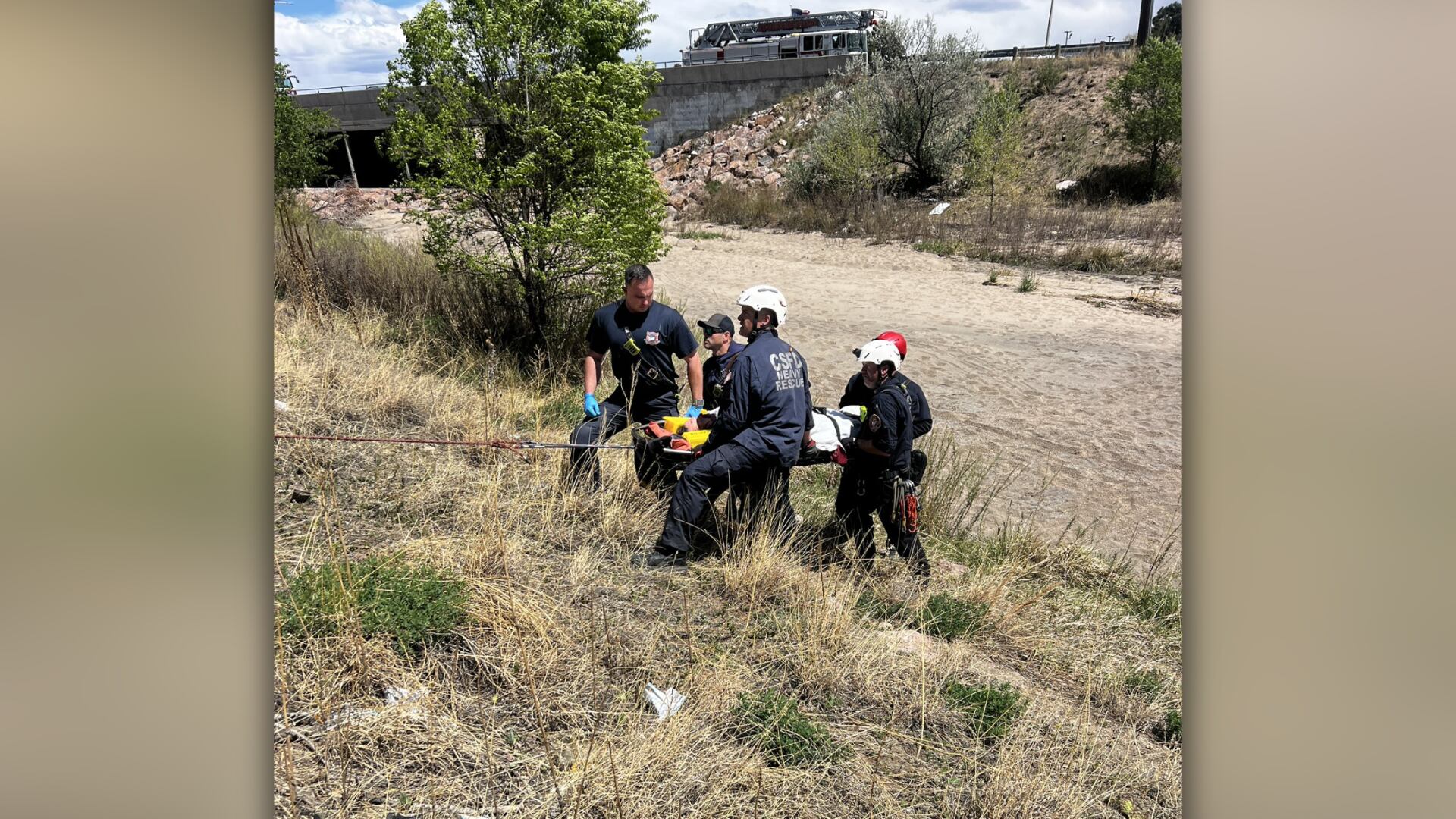 Rescue operation underway for injured man found in drainage ditch in ...