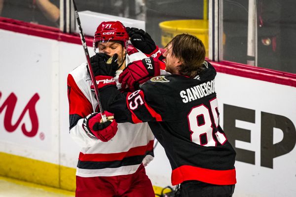 Senators furious after Hall's 'blatant' hit to Sanderson's head