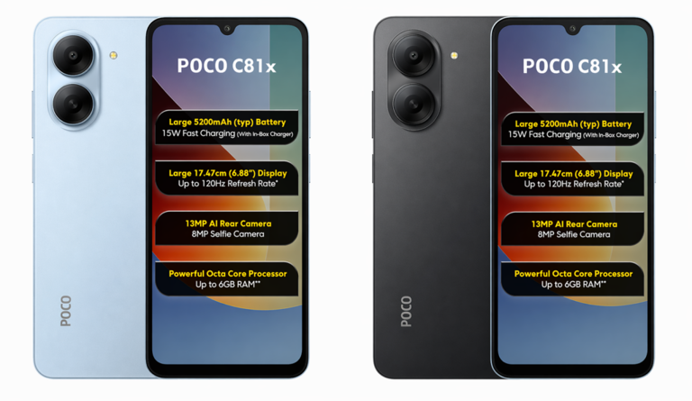 Poco C81, C81x budget phones debut with 120Hz displays, Android 16 ...