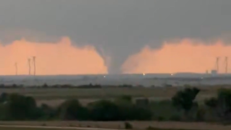 Large tornado seen near Air Force base in Oklahoma