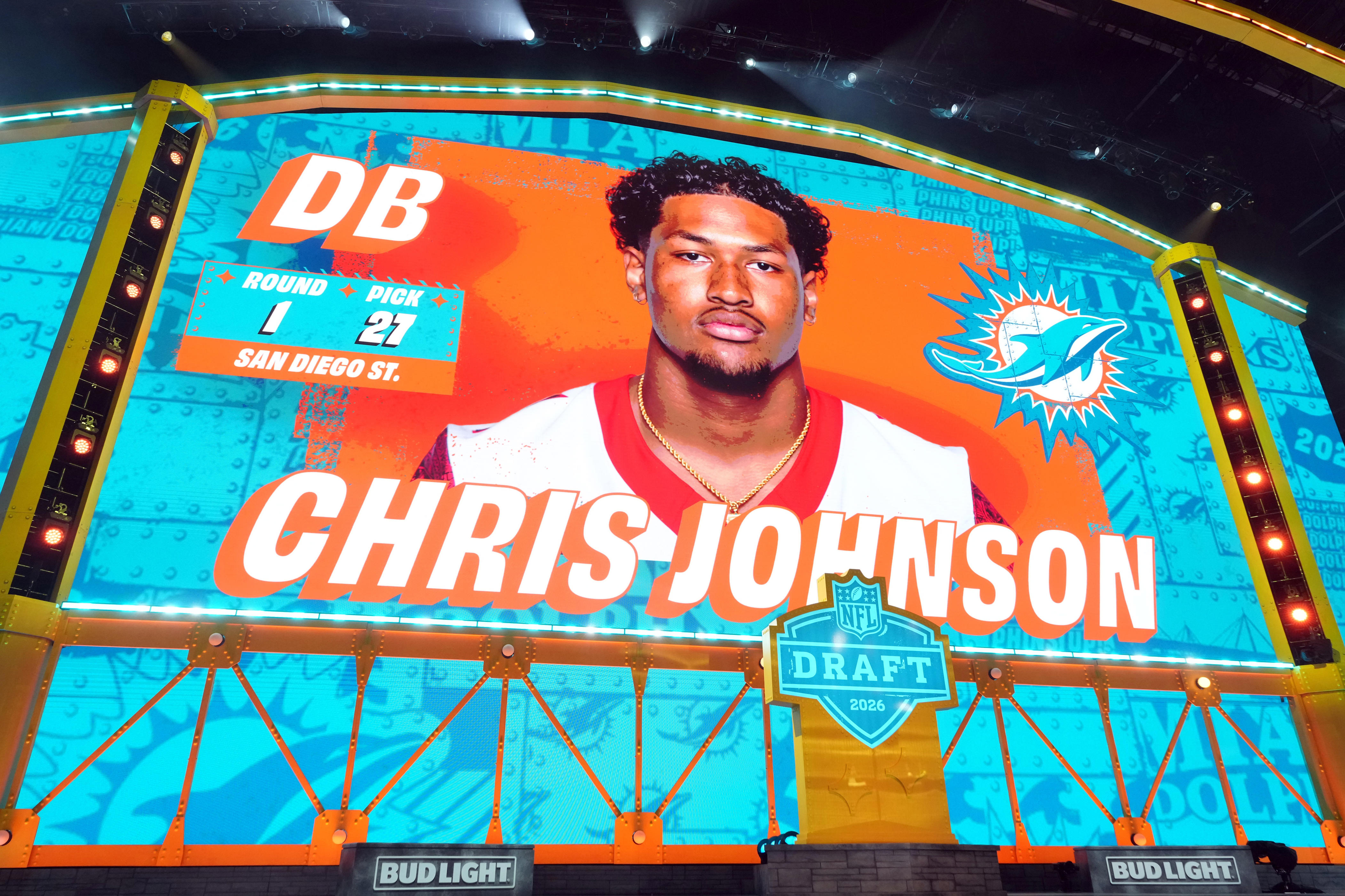Dolphins fans had mixed reaction to Chris Johnson draft selection