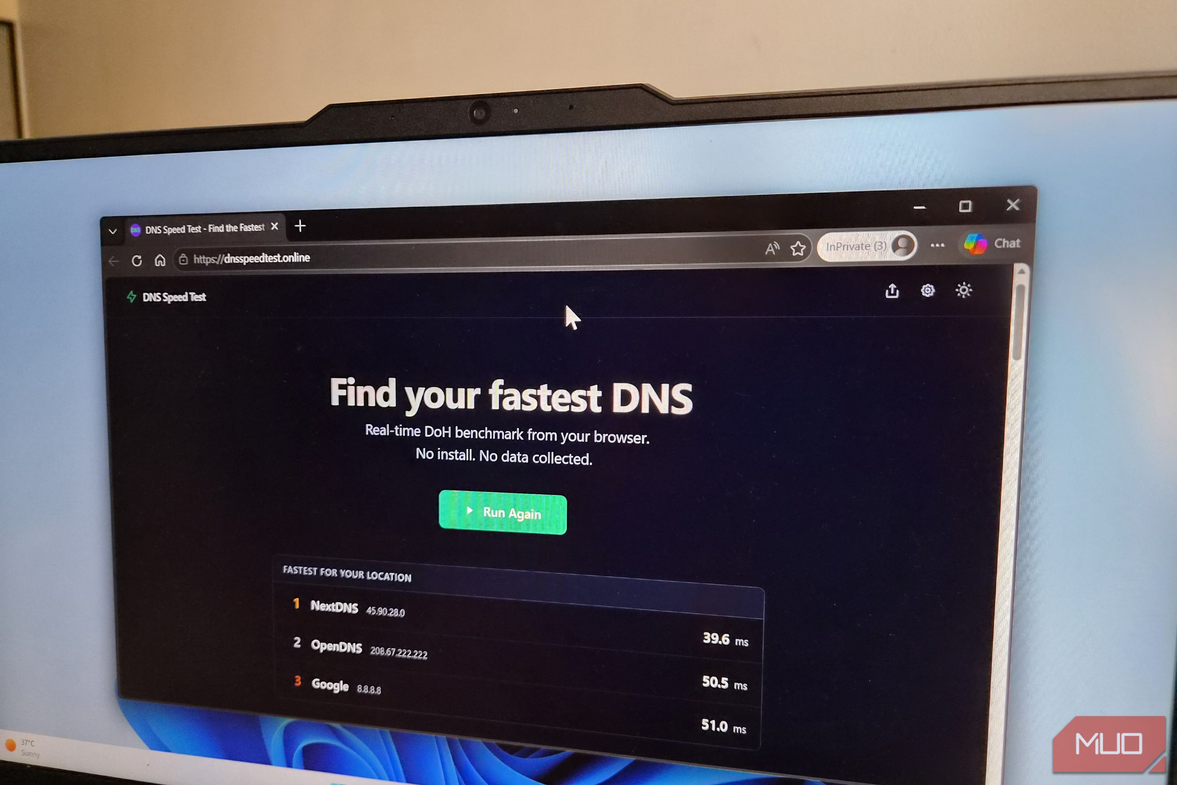 I ran a DNS speed test and Google's 8.8.8.8 wasn't even in the top two