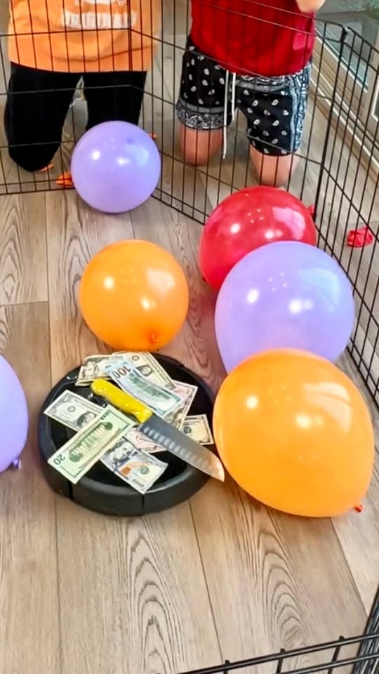 Roomba chasing balloons game