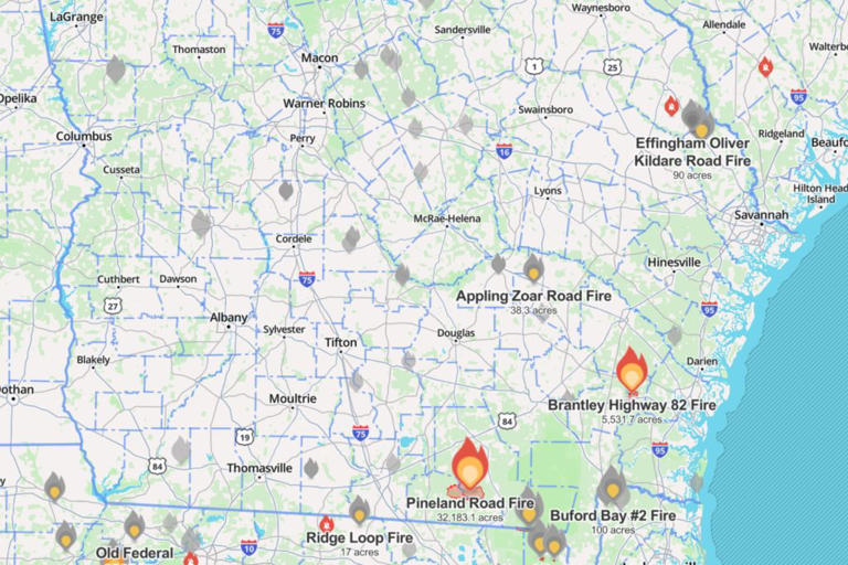 Georgia wildfire update: 90 homes destroyed as blaze escalates