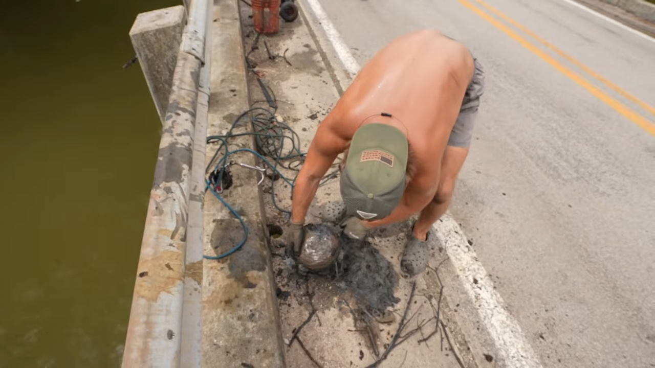 No way… that’s a gun - then the river gave up a safe