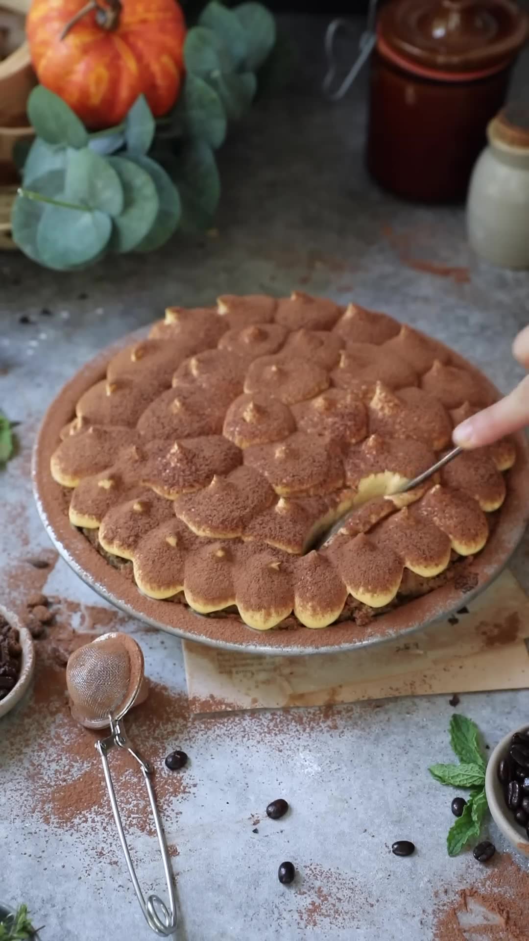 Lemon tiramisu portions and pumpkin interpretation