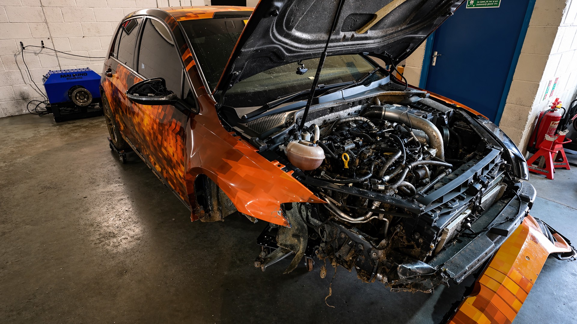 How bad is this Golf R damage after circuit crash?