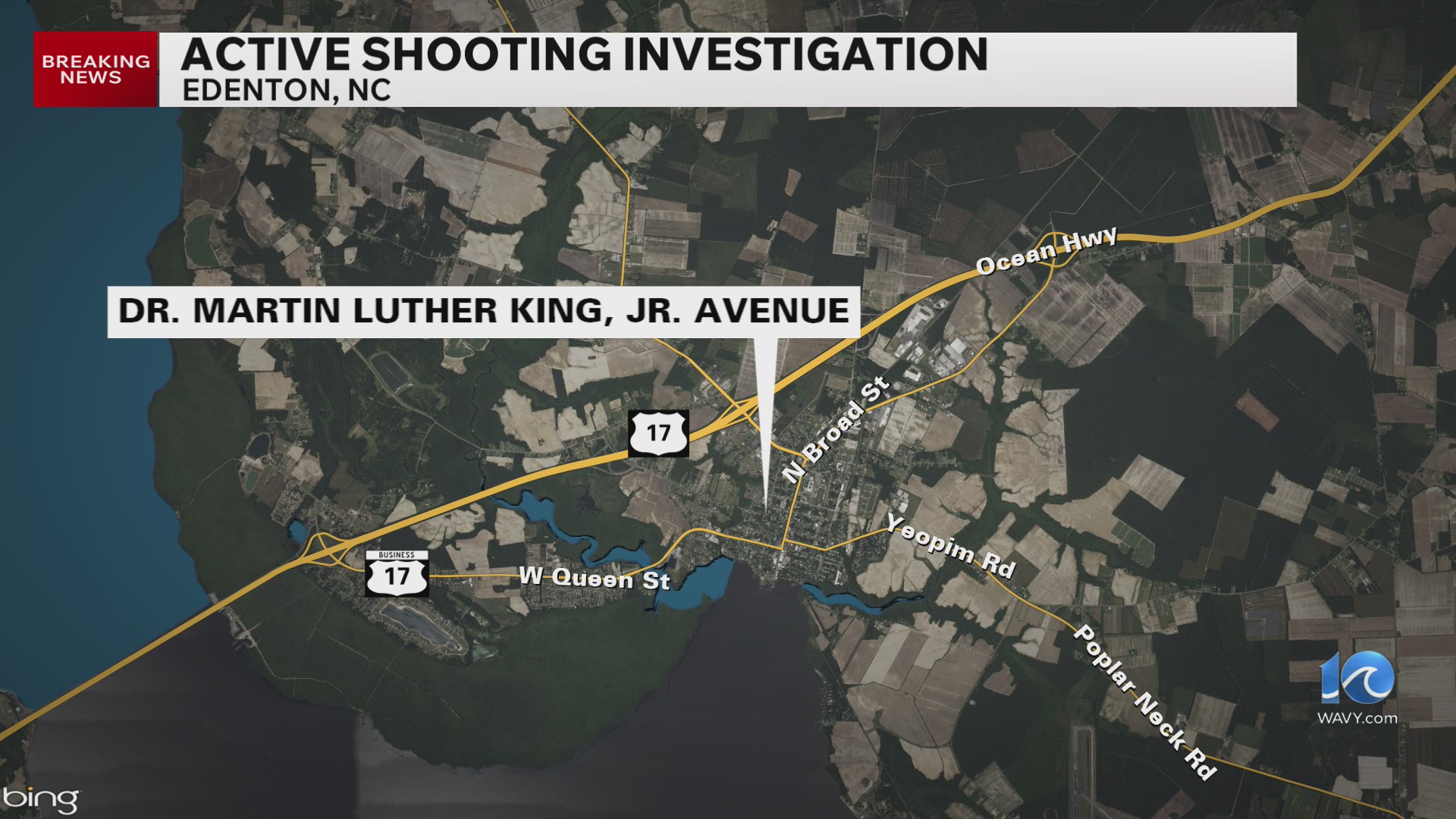 Edenton police respond to shooting near Dr. Martin Luther King Jr. Avenue