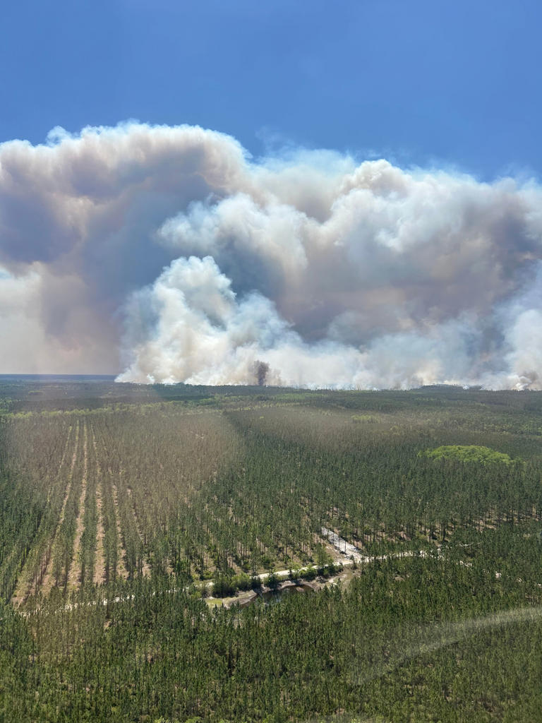 Live updates: Brantley County wildfire sparked by a balloon on a power ...