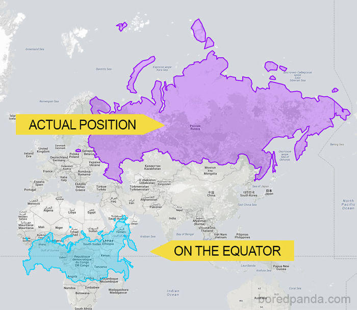 30 real world maps that show the true size of countries