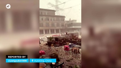 A catastrophic hailstorm caused severe damage in Yunnan, China