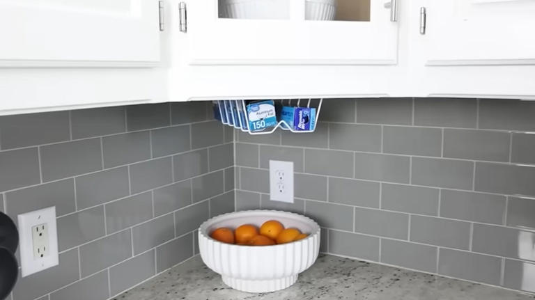 How an upside-down Dollar Tree dish rack can add extra storage to your ...