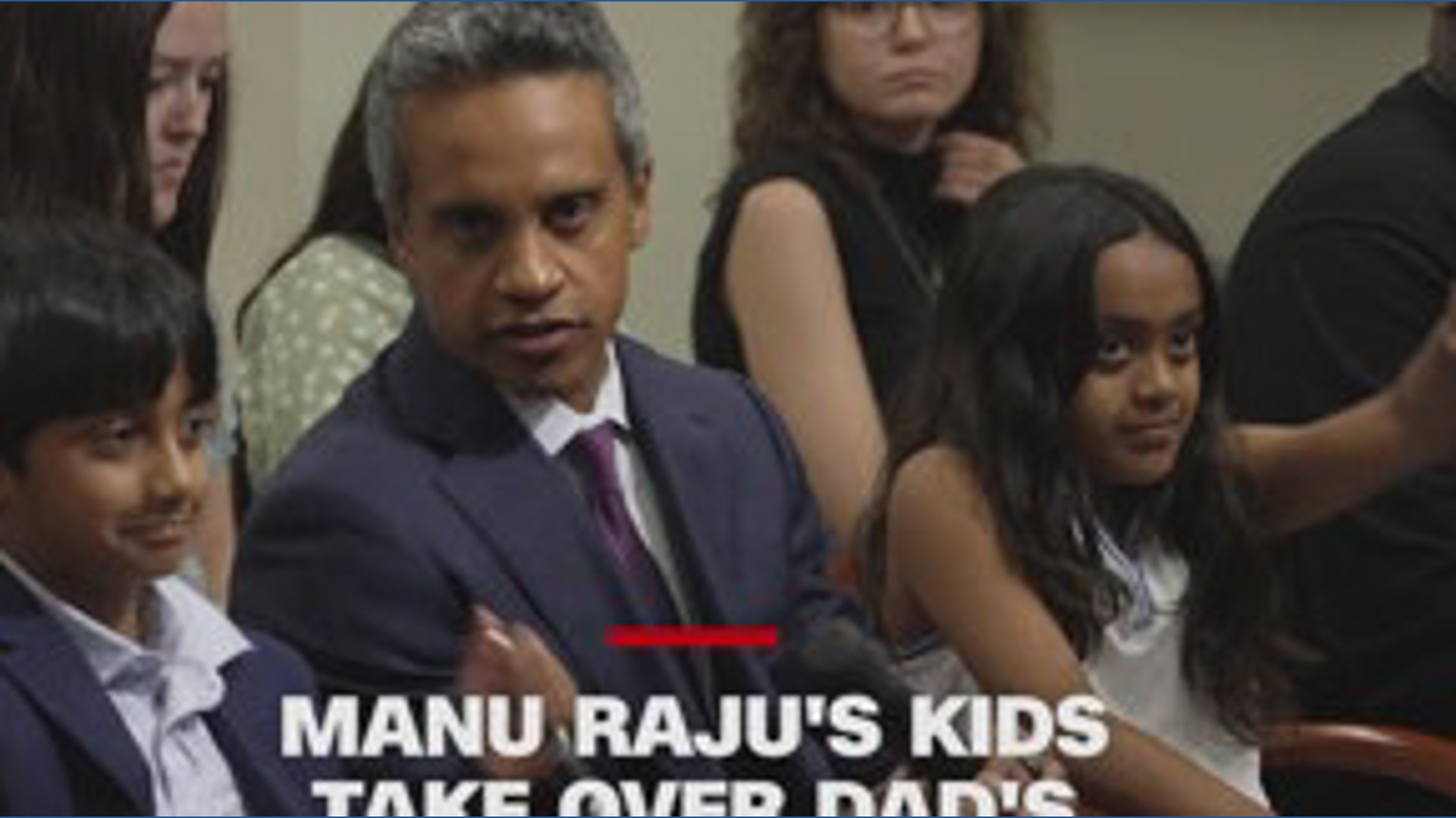 Kids question Jeffries during Take Your Child to Work Day press event