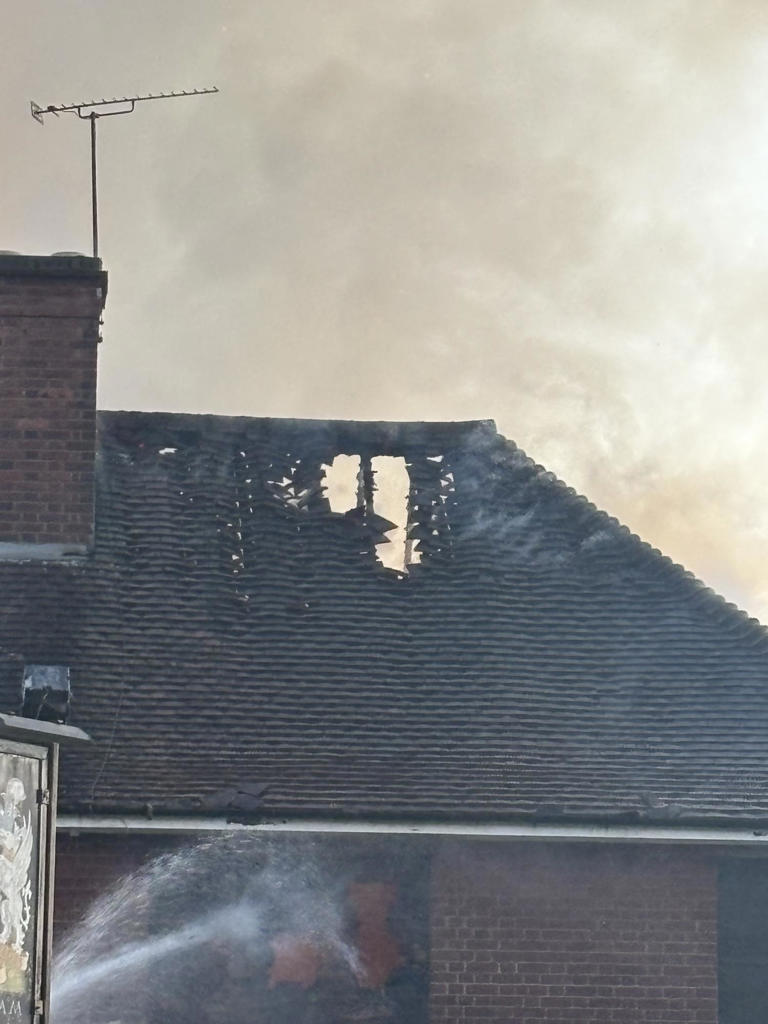 The Rockingham Arms in Corby is on fire with damage said to be 'serious'
