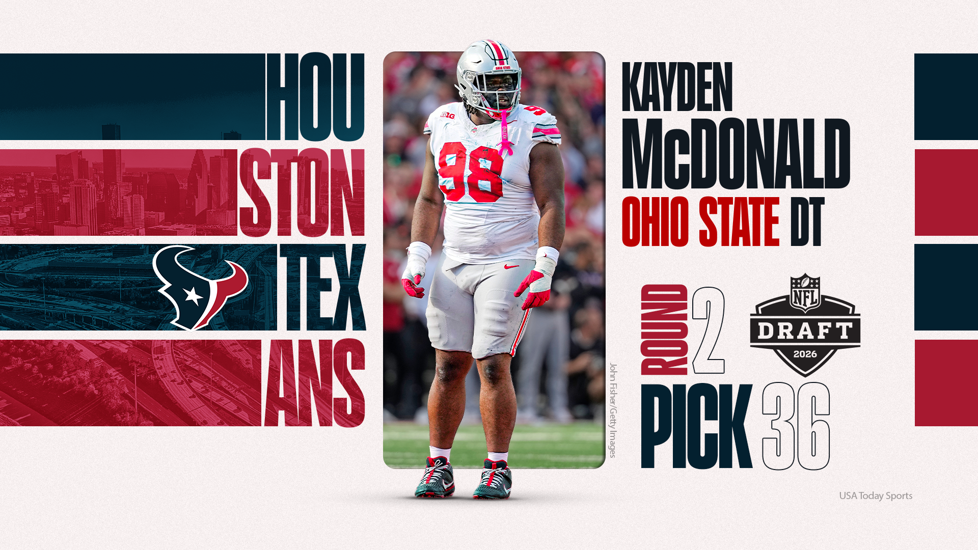 Texans bolster trenches, trade up for Ohio State DL Kayden McDonald