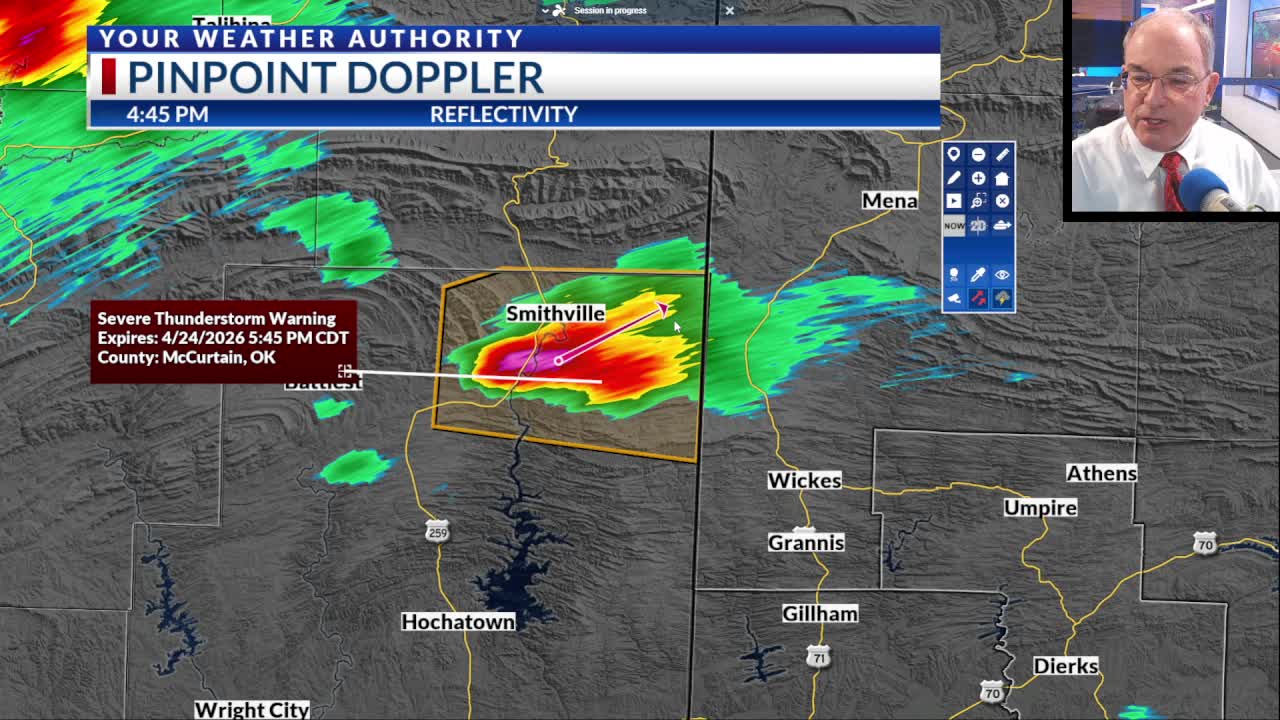 4:45 pm update: The first warning of the day