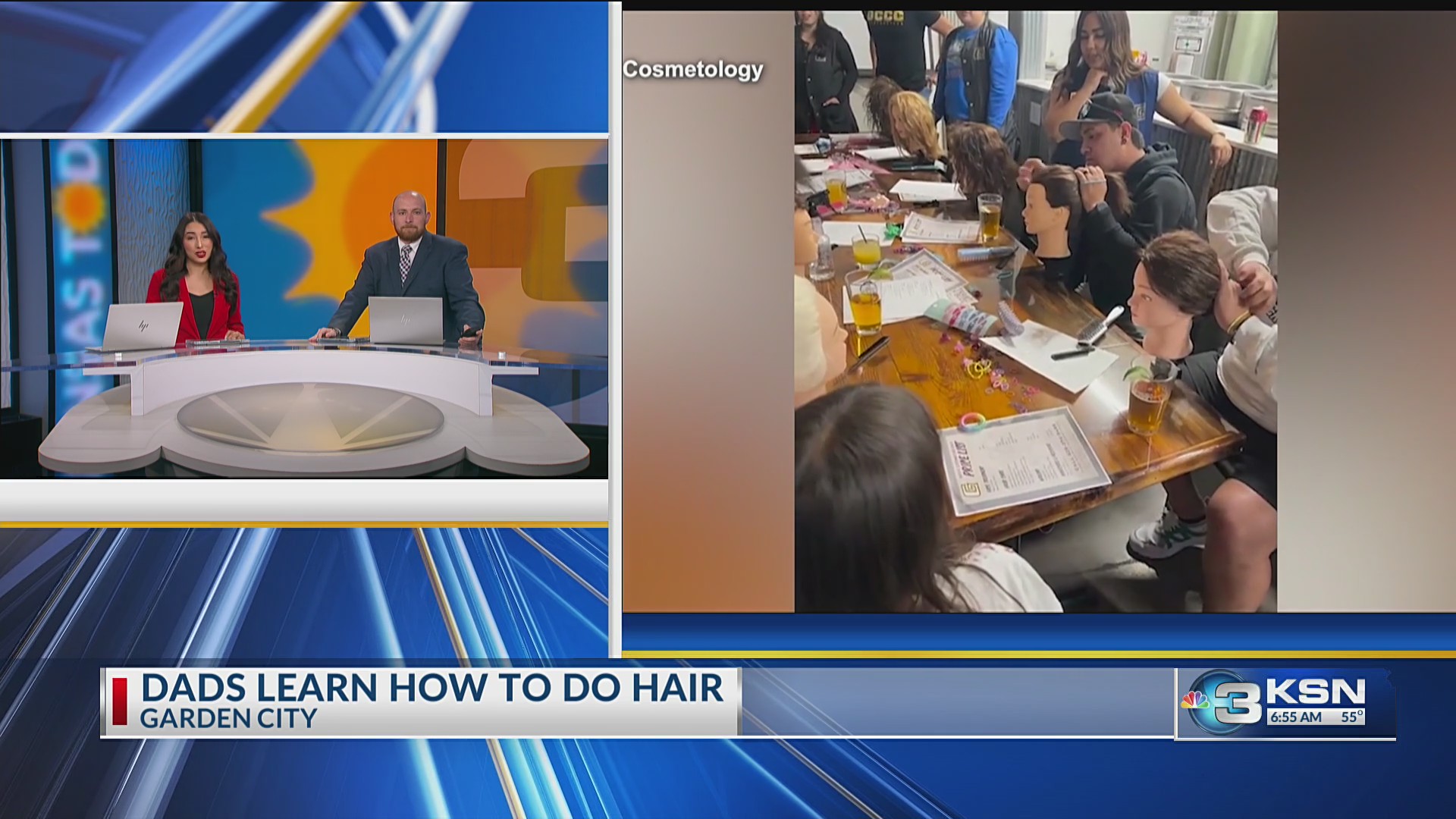 Dads learn how to do hair thanks to Garden City Community College event