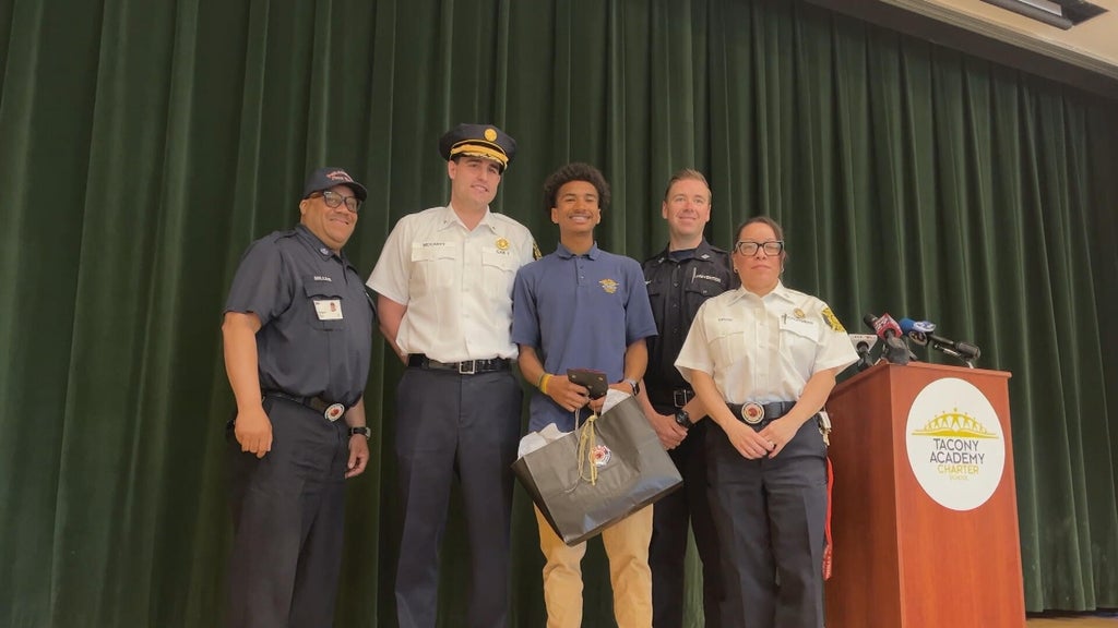 Police, fire departments honor Philadelphia teen who broke car window ...