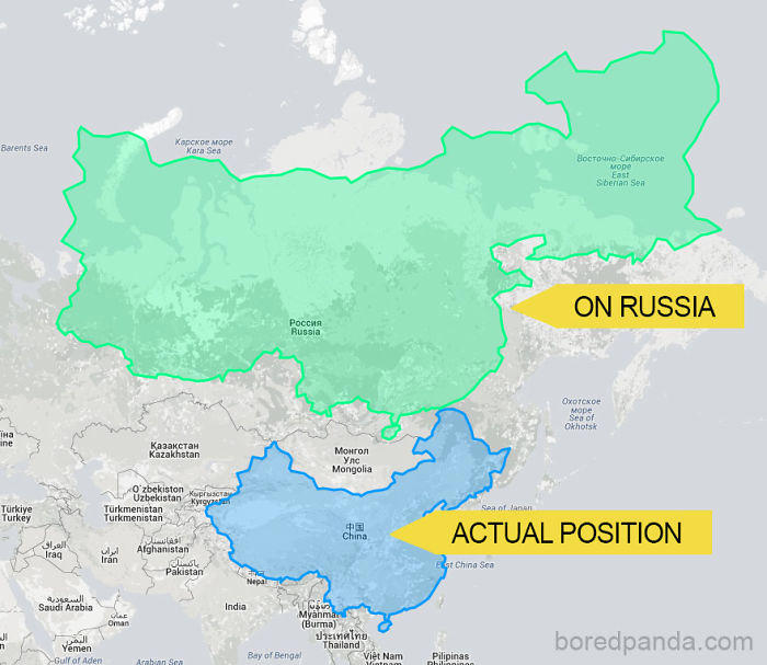 30 real world maps that show the true size of countries
