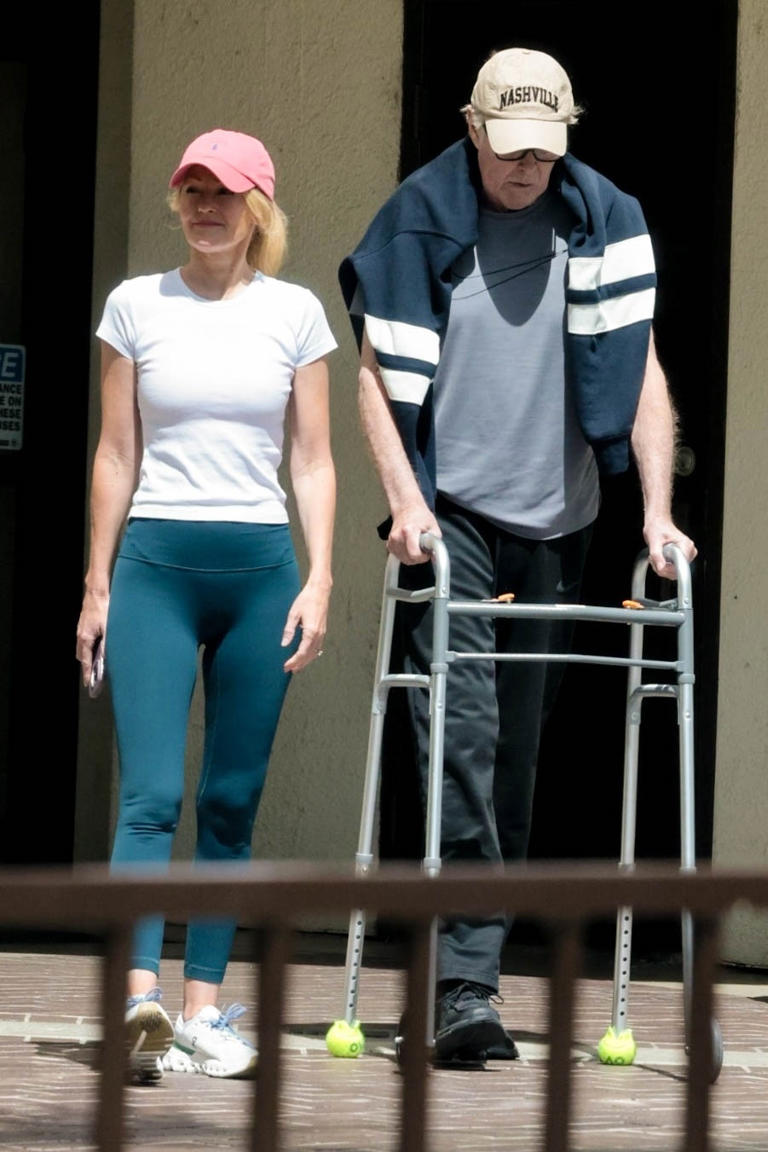 David Hasselhoff, 73, uses walker during rare outing with wife Hayley ...