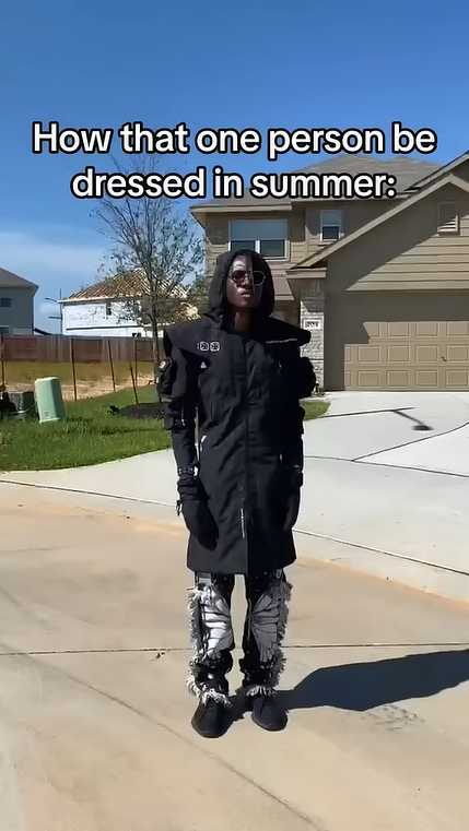 How that one person be dressed in the summer 🤨☀️ sweating in a full ...