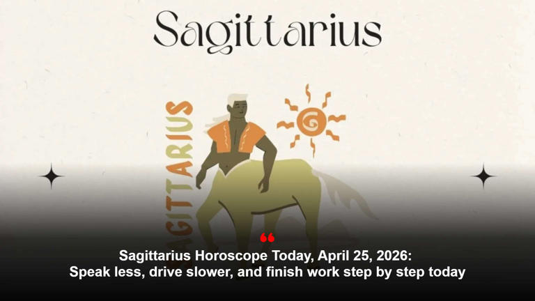 Sagittarius horoscope today, April 25, 2026: Speak less, drive slower ...