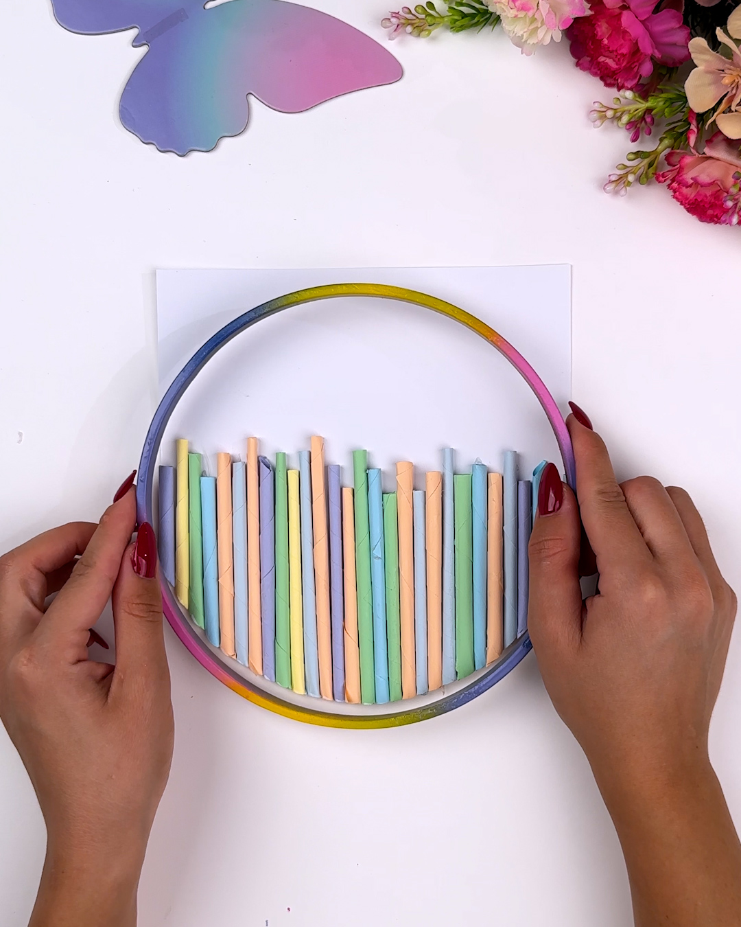 Brighten your room with DIY paper art🌈💐