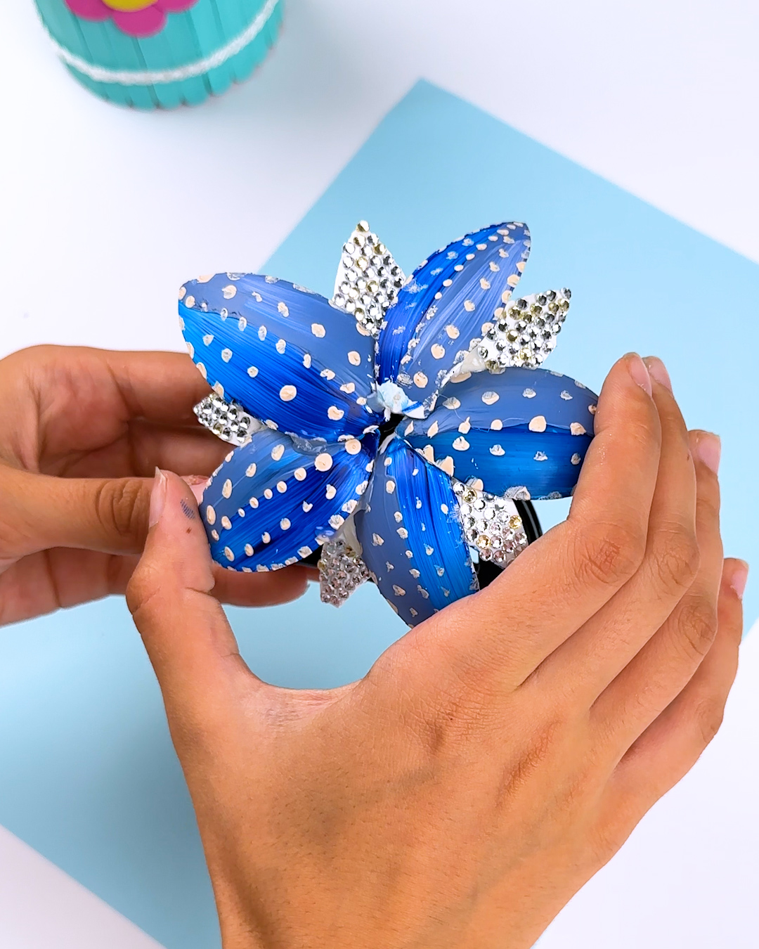DIY hair clip with spoon petals🌸