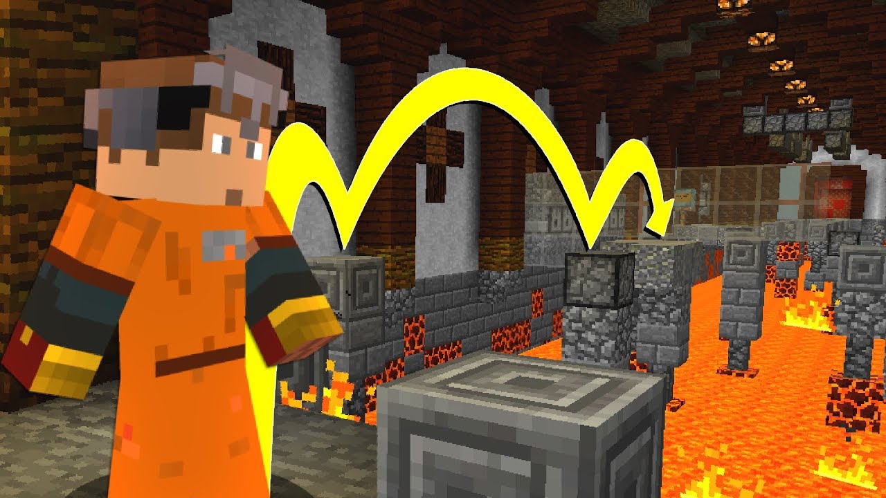 The hallway of lava Minecraft challenge from hell