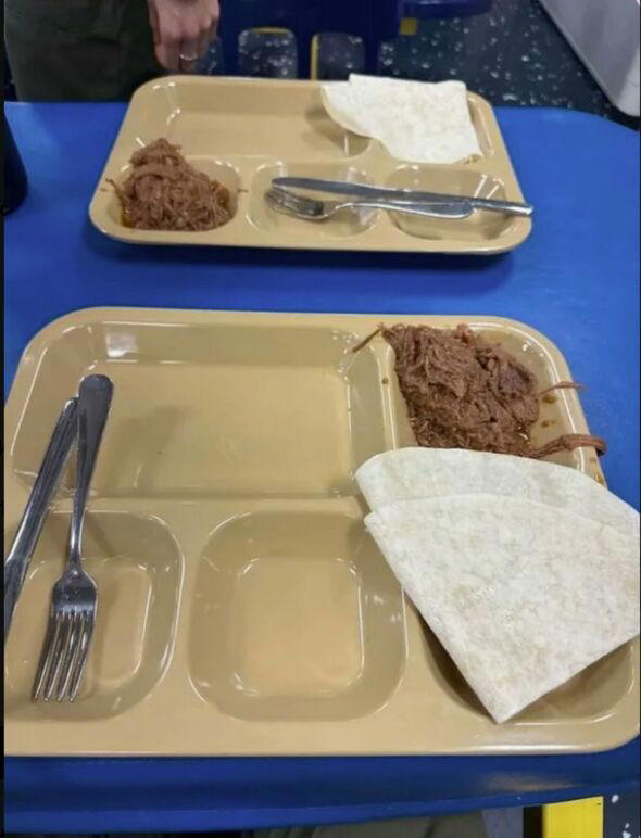 Sorry images apparently show Navy personnel receiving pathetic food ...