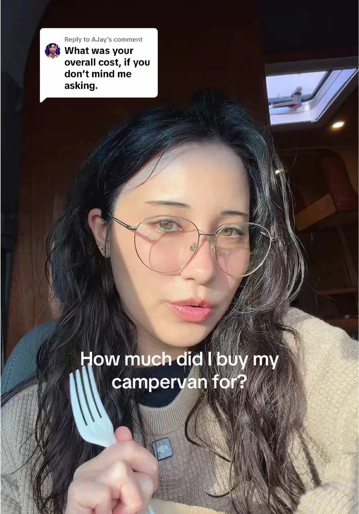 Answering questions about how much I paid for my converted van