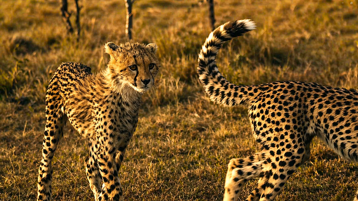 Guepardos elegantes mostrando velocidad y belleza en la naturaleza