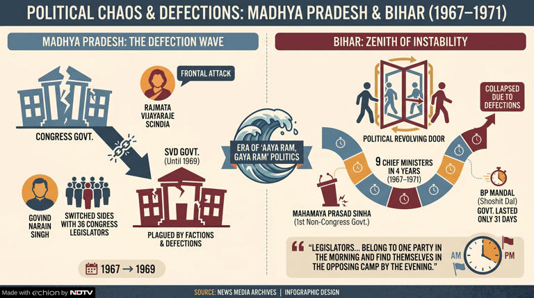 45 governments, 4 years: defections and Indian politics' era of instability