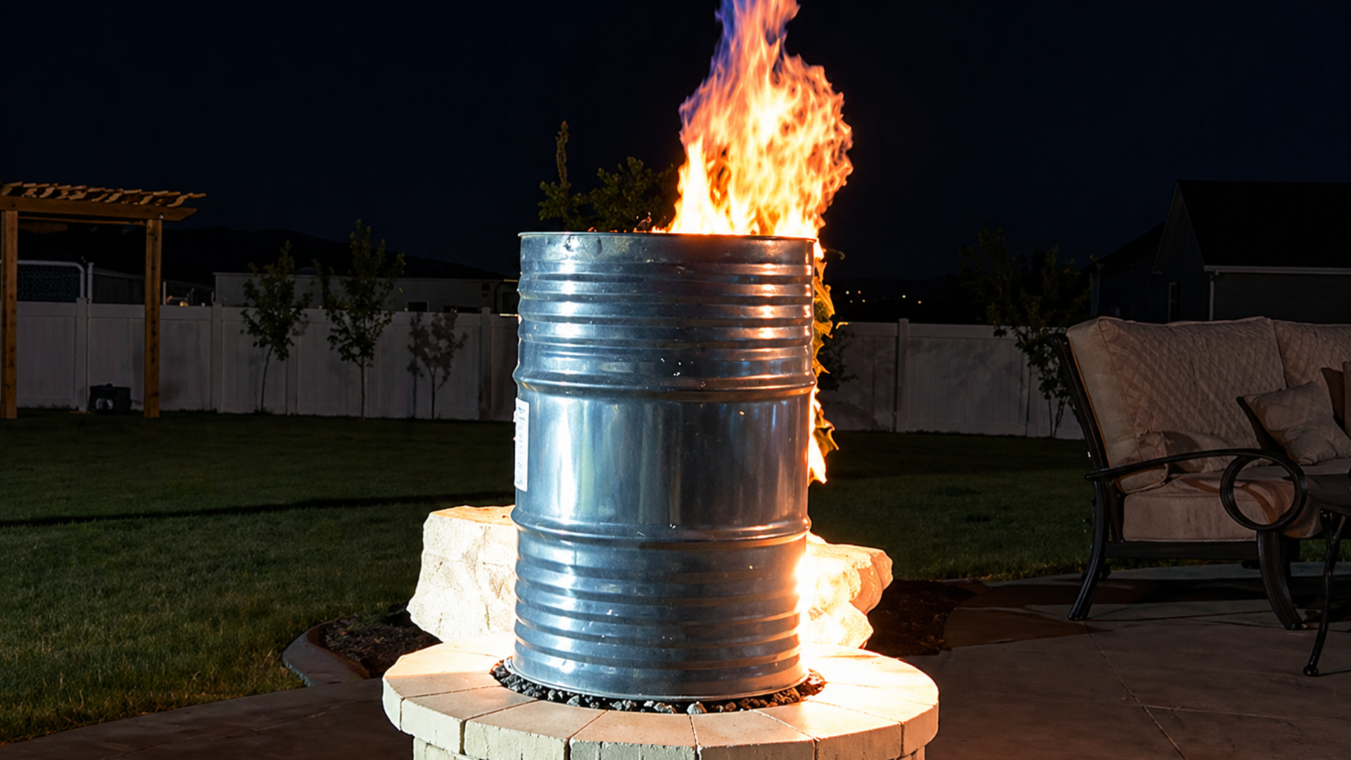 55 gallon steel drum implodes