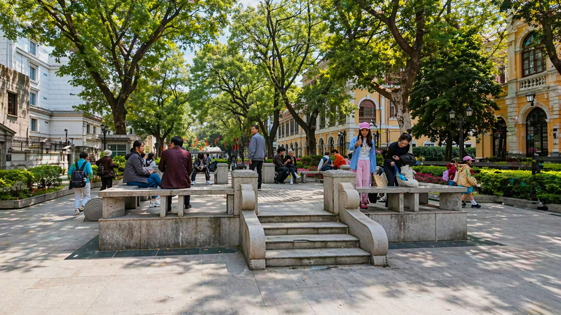 Este espacio público en China es perfecto para descansar y socializar