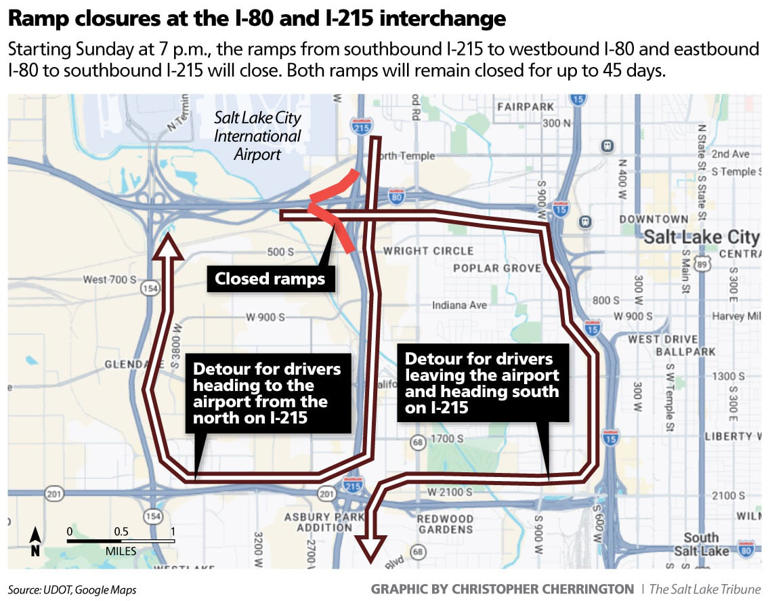 A major route to SLC airport could be closed for more than a month ...