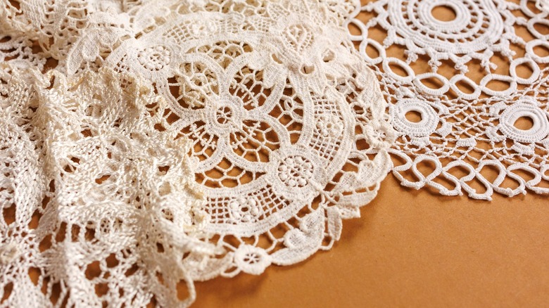 She turns vintage doilies and twine into the prettiest DIY spring decor
