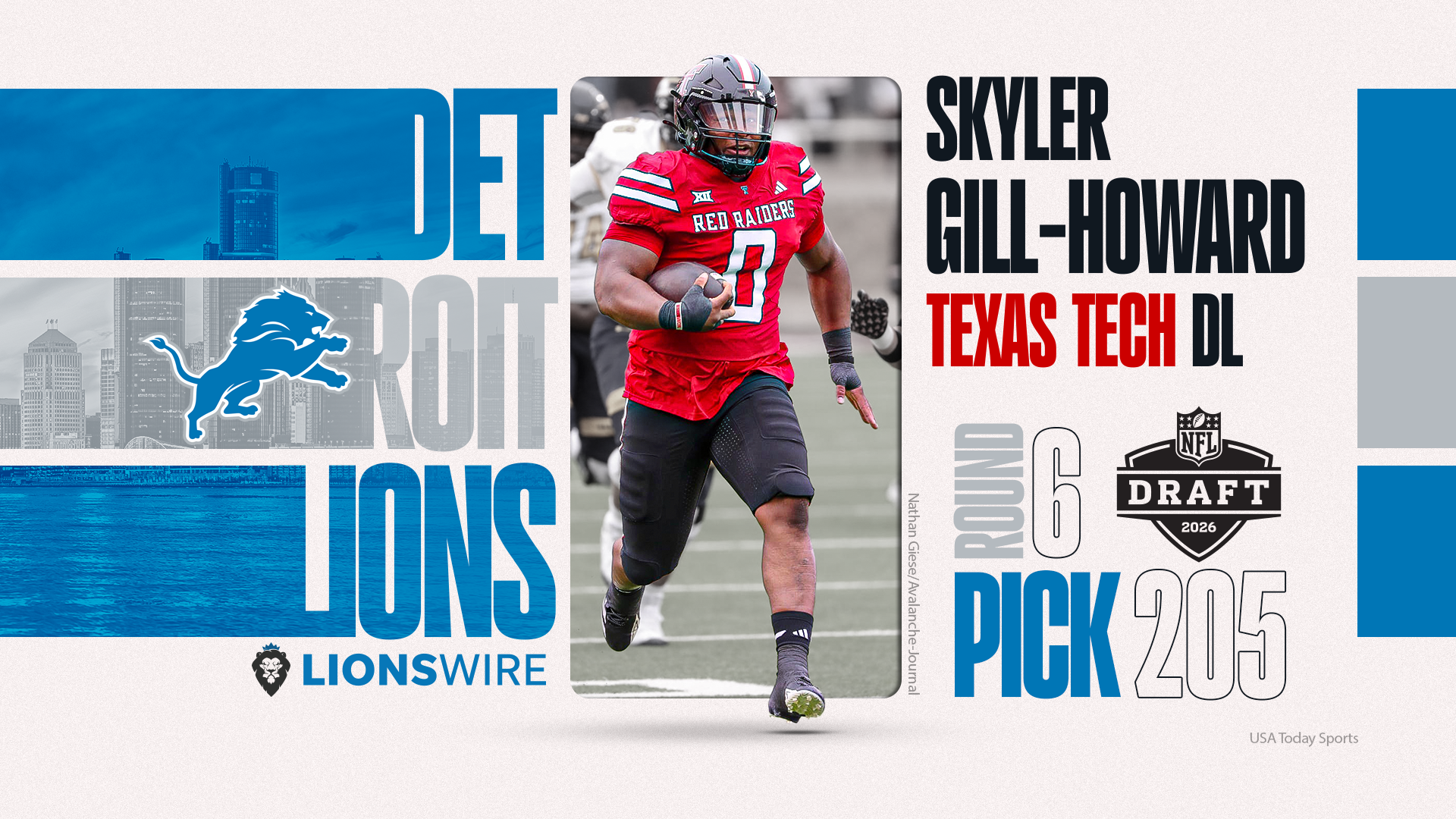 Skyler Gill-Howard drafted by Detroit Lions in the 2026 NFL Draft