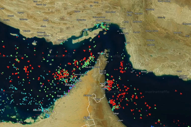 Shadow fleet vessels tied to Iran pass through Strait of Hormuz