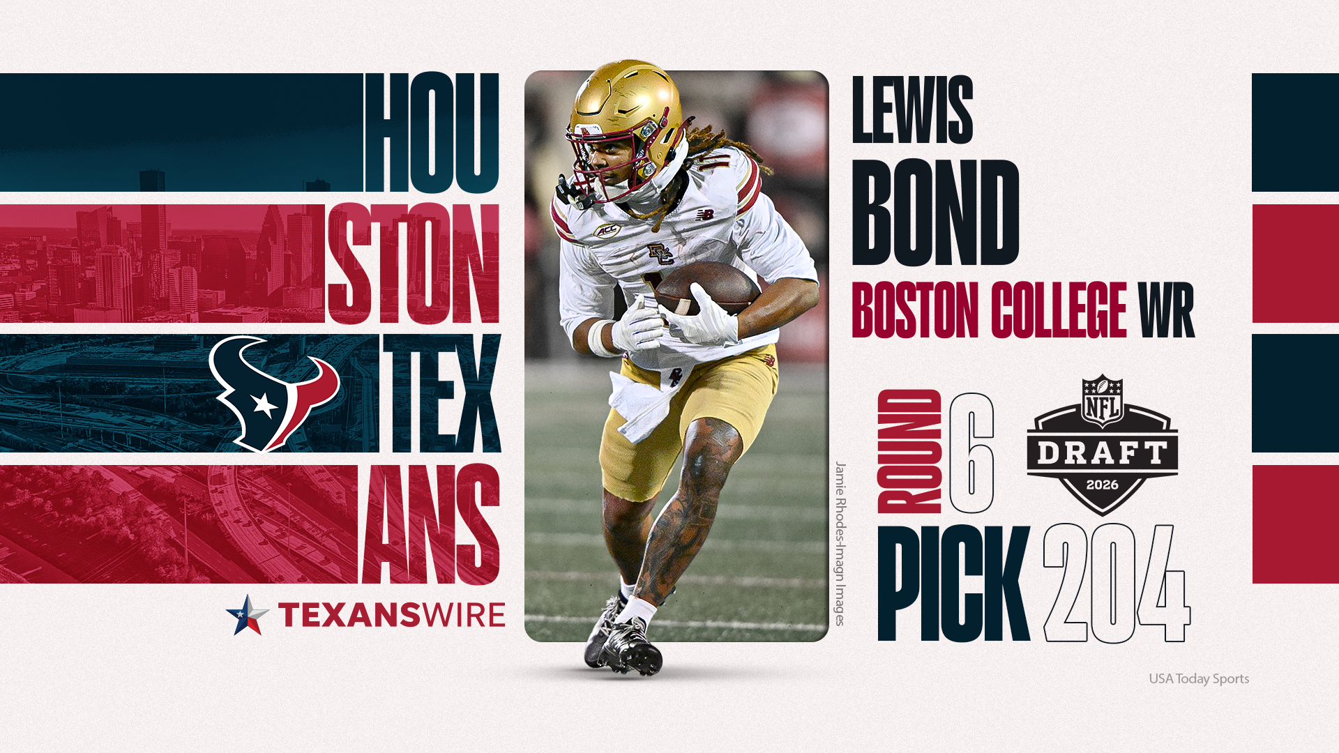 Texans add WR depth with Boston College's Lewis Bond in Round 6