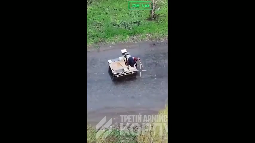 Ukrainian troops use robot to rescue elderly woman
