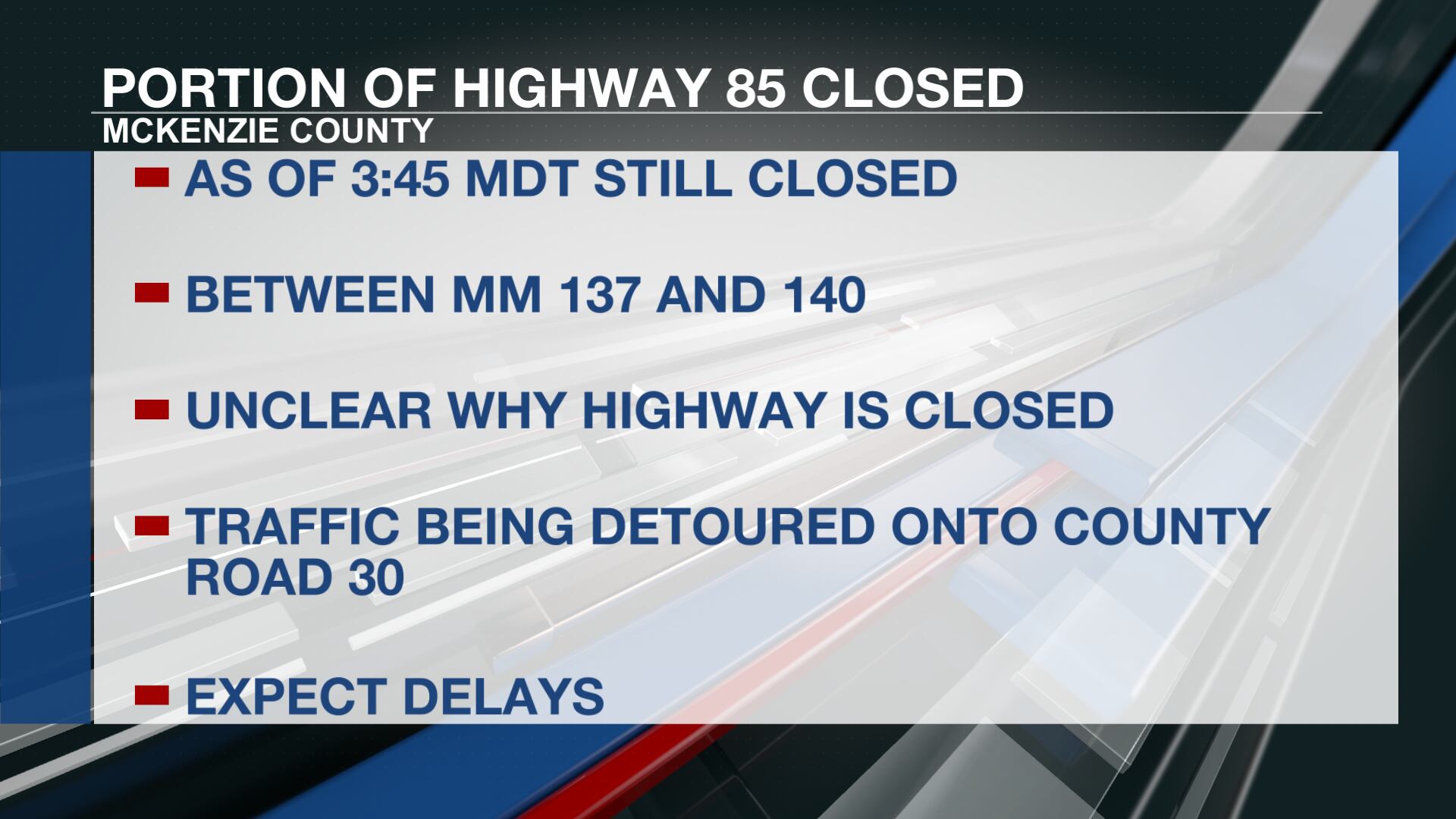 Portion of Highway 85 reopened