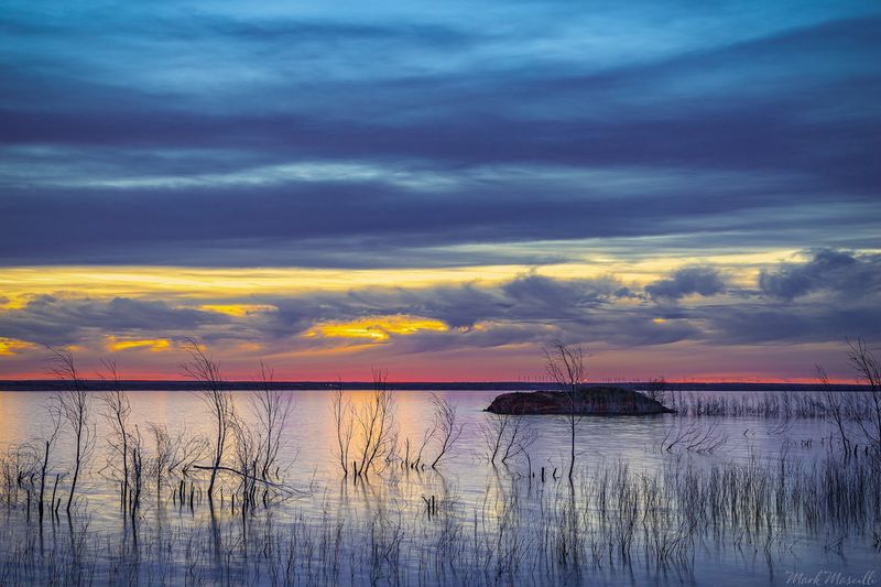 Rugged Oklahoma park where red rock cliffs meet wide-open water and it ...