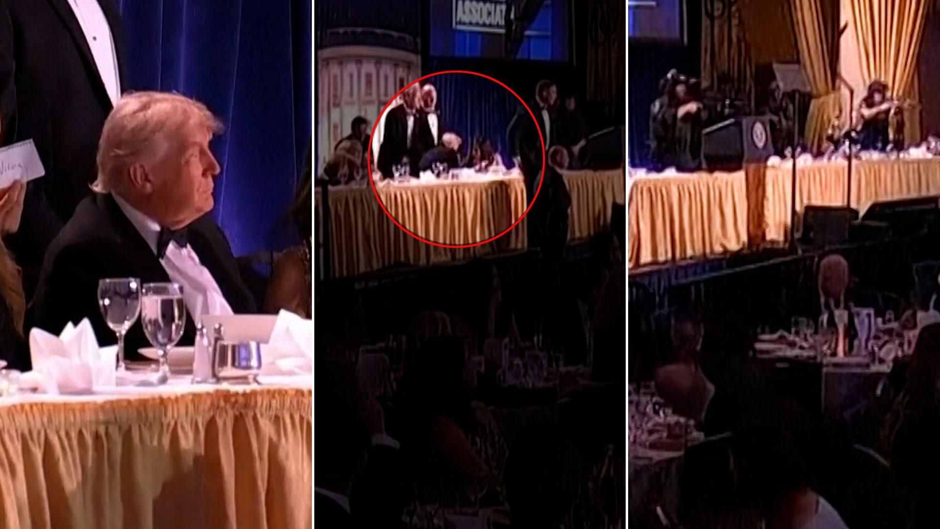 Visuals show chaos after shooting scare, Trump ducks for cover