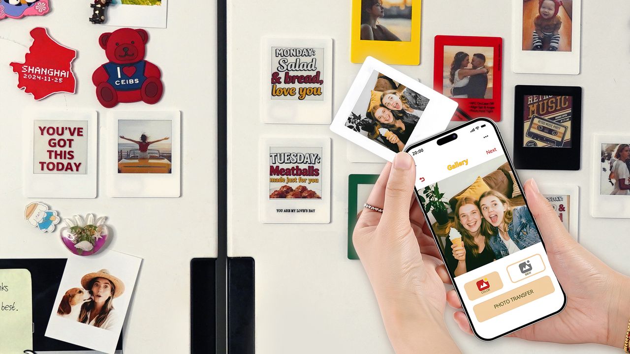 These instant film-inspired magnets frame digital photos with e-ink ...